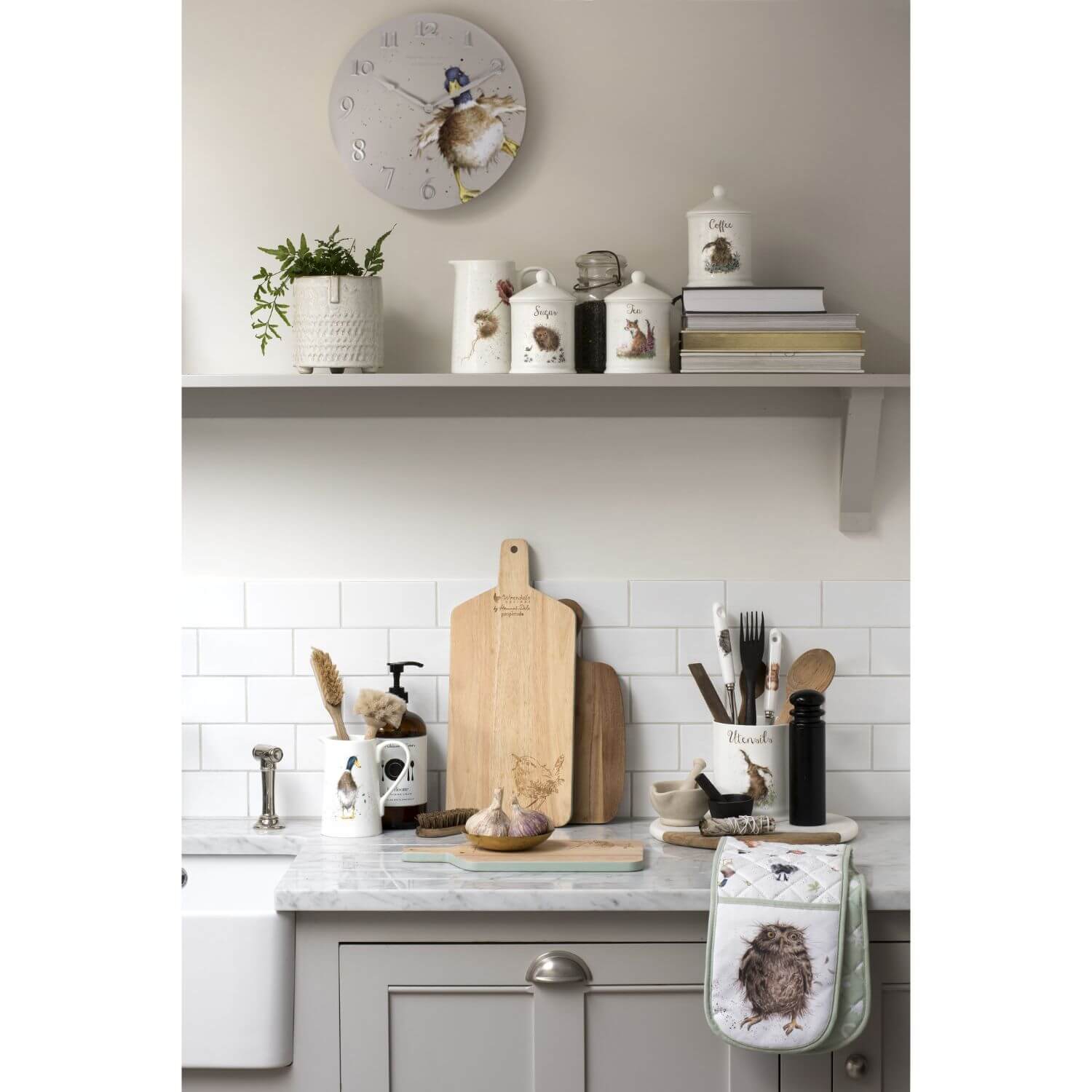Buy Royal Worcester | Wrendale Wall Clock - Robin – Potters Cookshop