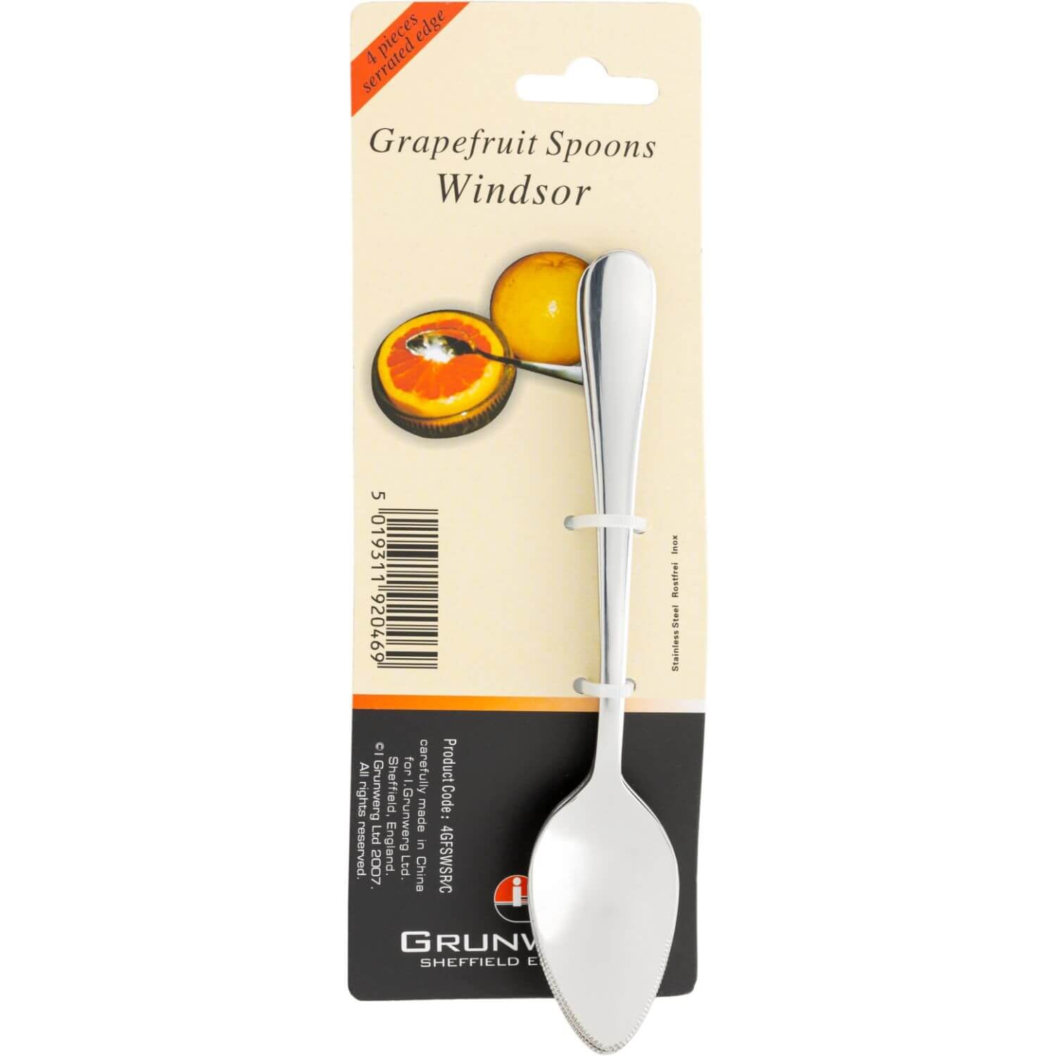 Buy Windsor | Stainless Steel 4 Piece Grapefruit Spoon - Set of 4 ...